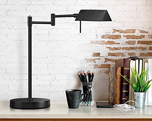 O'Bright LED Pharmacy Table Lamp, Full Range Dimming, 12W LED, 360 Degree Swing Arms, Desk, Reading, Craft, Work Lamp, ETL Tested, Black