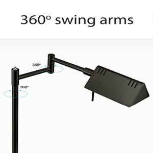 O'Bright LED Pharmacy Table Lamp, Full Range Dimming, 12W LED, 360 Degree Swing Arms, Desk, Reading, Craft, Work Lamp, ETL Tested, Black