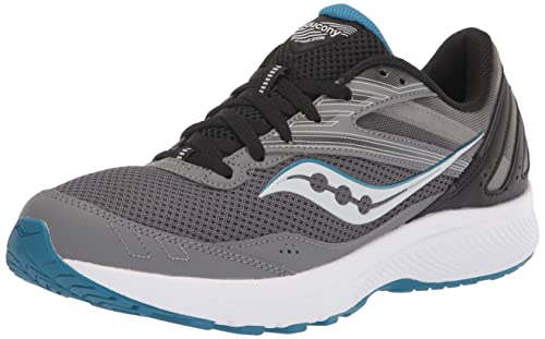 Saucony Men's Cohesion 15 Running Shoe, Charcoal/Topaz, 11