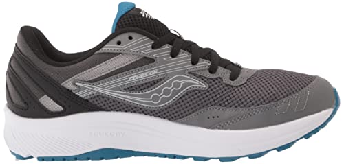 Saucony Men's Cohesion 15 Running Shoe, Charcoal/Topaz, 11