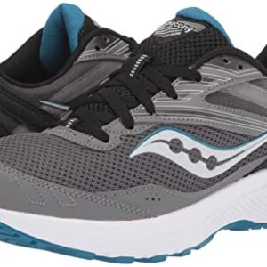 Saucony Men's Cohesion 15 Running Shoe, Charcoal/Topaz, 11