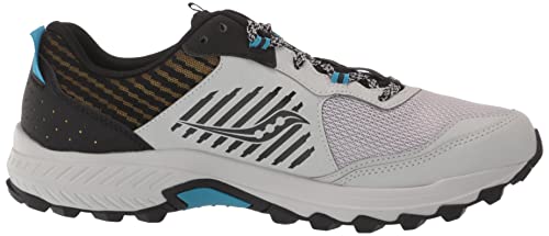 Saucony Men's Excursion TR15 Trail Running Shoe, Fog/Black/Topaz, 9