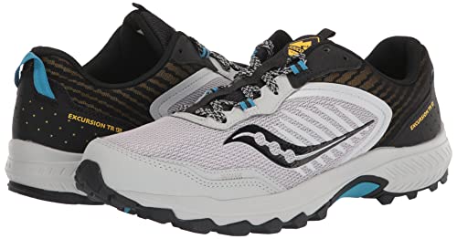 Saucony Men's Excursion TR15 Trail Running Shoe, Fog/Black/Topaz, 9