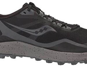 Saucony Men's Core Peregrine 12 Trail Running Shoe, Black/Charcoal, 9.5