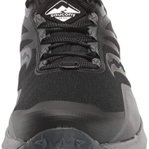 Saucony Men's Core Peregrine 12 Trail Running Shoe, Black/Charcoal, 9.5