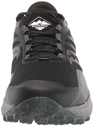 Saucony Men's Core Peregrine 12 Trail Running Shoe, Black/Charcoal, 9.5