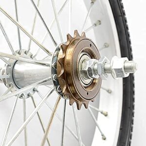 Hycline Single Speed Bike Freewheel, 16T Compatible with 1/2'' x 1/8'' Bicycle Freewheel Threaded Type Freehub Replacement Parts (Brown)