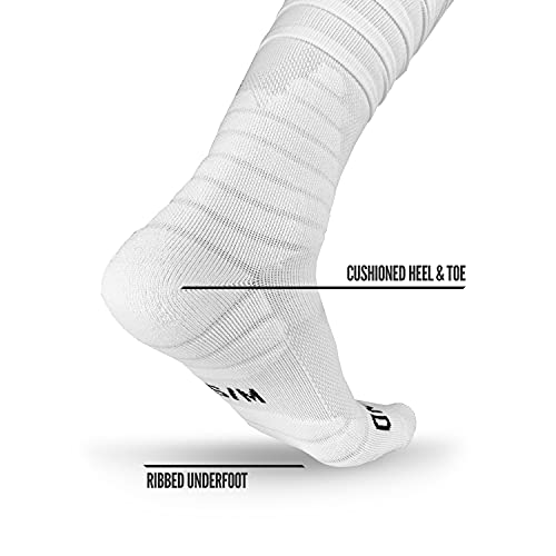 Nxtrnd XTD Scrunch Football Socks, Extra Long Padded Sport Socks for Men & Boys (White, Y)