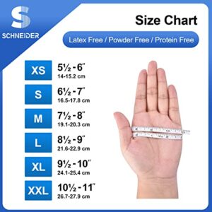 Schneider Nitrile Exam Disposable Gloves For Medical, Cleaning, 4mil, Blue, Medium 100-ct Box, Latex-Free, Food Safe Rubber Gloves for Cooking & Food Prep, Powder-Free, Non-Sterile