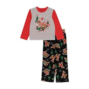 rudolph the red nosed reindeer unisex child family sleep pajama set, fam_snow what fun, adult s - xxl us