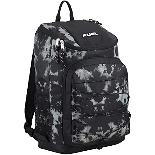 FUEL Wide Mouth Sports Backpack with Front Bungee and Inner Tech Pocket, Gungee Tie Dye/Black