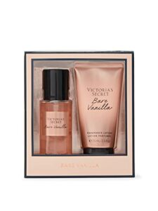 victoria's secret bare vanilla 2 piece mini mist & lotion gift set, notes of whipped vanilla and soft cashmere, bare villa collection, assorted