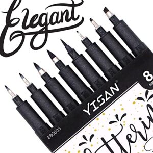 yisan hand lettering pens,calligraphy pens,brush markers set,black,for beginners writing, art drawings,70306