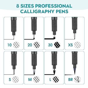 YISAN Hand Lettering Pens,Calligraphy Pens,Brush Markers Set,Black,for Beginners Writing, Art Drawings,70306