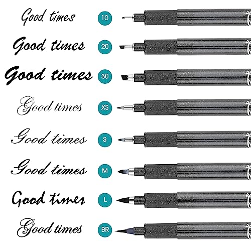 YISAN Hand Lettering Pens,Calligraphy Pens,Brush Markers Set,Black,for Beginners Writing, Art Drawings,70306