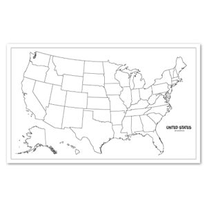 Palace Learning 4 Pack - USA & World Map Blank Outline Posters + World & USA Maps [Blue Ocean] (LAMINATED, 18" x 29")