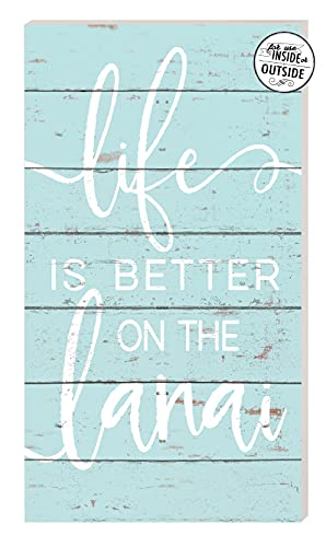 Kindred Hearts 11"x20" Ocean/White Life is Better on the Lanai Indoor Outdoor Sign