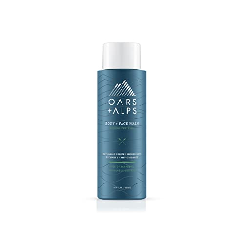 Oars + Alps Mens Moisturizing Body and Face Wash, Skin Care Infused with Vitamin E and Antioxidants, Sulfate Free, Alpine Tea Tree, 1 Pack