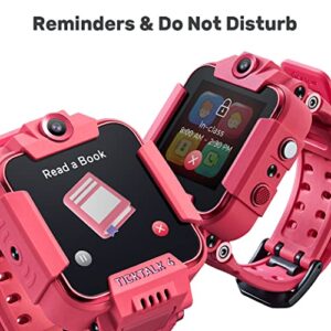 TickTalk 4 Kids Smartwatch with Power Base Bundle (Pink Watch On at&T's Network)