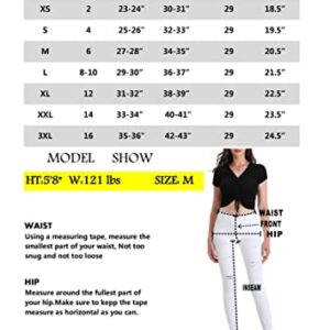 JEANIR Women's High Waisted White Skinny Jeans Work Pants High Waisted High Waist Leggings with Pockets (White, Small, s)