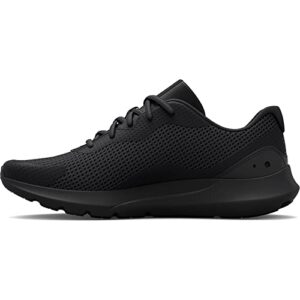 under armour men's surge 3 road running shoe, (002) black/black/black, 9.5