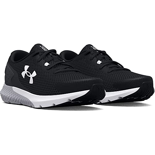 Under Armour Men's Charged Rogue 3 Road Running Shoe, Black (002)/White, 15