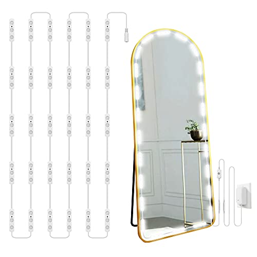 LPHUMEX Hollywood Glam Led Vanity Lights Kit, 14ft Dimmable Mirror Lights, Full Body & Bathroom Lighting, Plug in Floor Light with Power Supply (Mirror not Inlcuded)