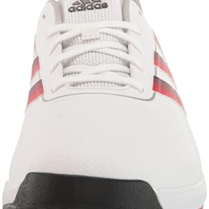 adidas Men's Traxion LITE MAX Wide Golf Shoes, Footwear White/Core Black/Vivid Red, 12.5