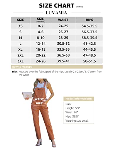 Women's Casual Adjustable Denim Bib Overalls Jeans Pants Fashion Loose Overall Jumpsuits Brown Size X-Large