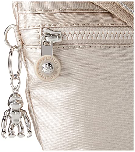 Kipling womens WomenÂ’s Arto Small Bag, Lightweight Everyday Purse, Casual Nylon Shoulder Crossbody Bag, Metallic Glow, 9.75 L x 8.25 H 1.25 D US