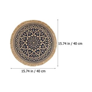 VOSAREA Desk Decor Desk Decor Decorative Place Mat 1Pc Jute Table Mat Stylish Cup Mat Photo Prop Household Linen Cloth Table Mat Round Placemat Rustic Home Decor Rustic Home Decor