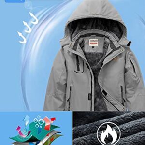 WULFUL Boy's Waterproof Ski Jacket Warm Fleece Hooded Windproof Winter Snow Coat