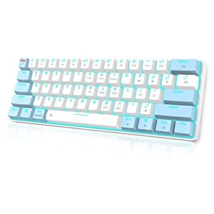 edjo bluetooth mechanical keyboard 60%, wireless/wired red switches mechanical gaming keyboard with backlit, ultra-compact 60 percent computer keyboard for windows, mac os