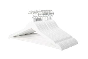 amazon basics wood suit clothes hangers - white, 20-pack