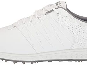 Skechers Men's Pivot Spikeless Golf Shoe, White/Gray, 10.5