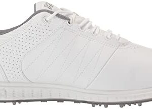 Skechers Men's Pivot Spikeless Golf Shoe, White/Gray, 10.5