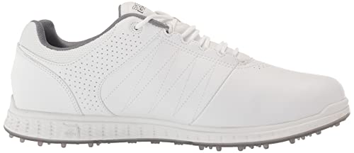 Skechers Men's Pivot Spikeless Golf Shoe, White/Gray, 10.5