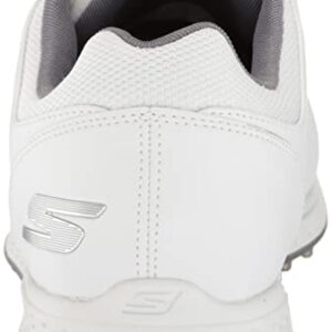 Skechers Men's Pivot Spikeless Golf Shoe, White/Gray, 10.5