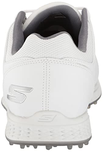 Skechers Men's Pivot Spikeless Golf Shoe, White/Gray, 10.5