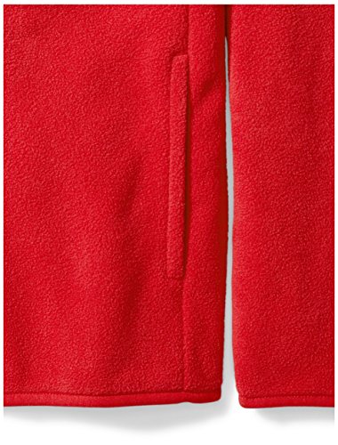 Amazon Essentials Boys' Polar Fleece Full-Zip Mock Jacket, Red, Medium