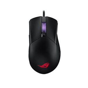 asus rog gladius iii wired gaming mouse | tuned 19,000 dpi sensor, hot swappable push-fit ii switches, ergo shape, rog omni mouse feet, rog paracord and aura sync rgb lighting