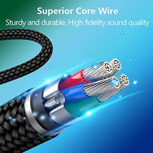 Replacement for Bose Headphone Cord, 2.5mm to 3.5mm Audio Cable for Bose 700 QC25 QC35 QC35 II OE2 AE2, JBL E45BT E55BT E65BTNC, AKG Nylon Braided Wire with Inline Mic & Volume Control (1.5m, Black)