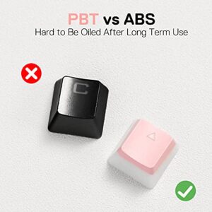 Redragon A130 Pink Pudding Keycaps, 104 Keys Standard Doubleshot PBT Keycap Set w/Translucent Layer for Mechanical Keyboard, OEM Profile, English (US) ANSI Layout