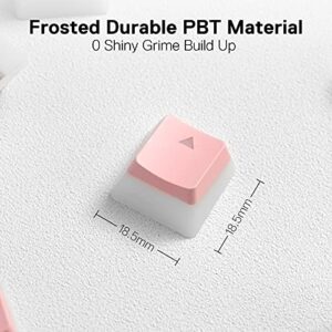 Redragon A130 Pink Pudding Keycaps, 104 Keys Standard Doubleshot PBT Keycap Set w/Translucent Layer for Mechanical Keyboard, OEM Profile, English (US) ANSI Layout