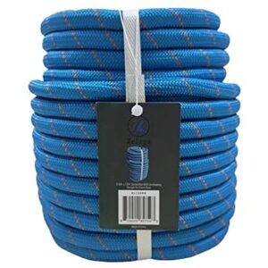 Zeluga ZL135RB 0.55in. x 125ft. Double Braid 8400 Lbs Breaking Strength No-Stretch Rope, Blue