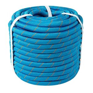 Zeluga ZL135RB 0.55in. x 125ft. Double Braid 8400 Lbs Breaking Strength No-Stretch Rope, Blue