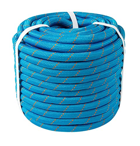 Zeluga ZL135RB 0.55in. x 125ft. Double Braid 8400 Lbs Breaking Strength No-Stretch Rope, Blue