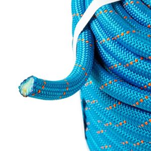 Zeluga ZL135RB 0.55in. x 125ft. Double Braid 8400 Lbs Breaking Strength No-Stretch Rope, Blue