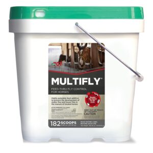 formula 707 multifly feed-thru fly control pellets for horses - palatable & safe fly population reduction (10 lb bucket - 182 servings)