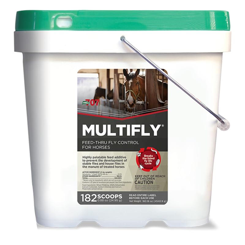 Formula 707 MultiFly Feed-Thru Fly Control Pellets for Horses - Palatable & Safe Fly Population Reduction (10 LB Bucket - 182 Servings)